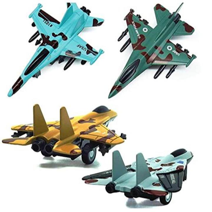 Die Cast Metal Military Fighter Jet Toy Power Friction Aeroplane Play ...