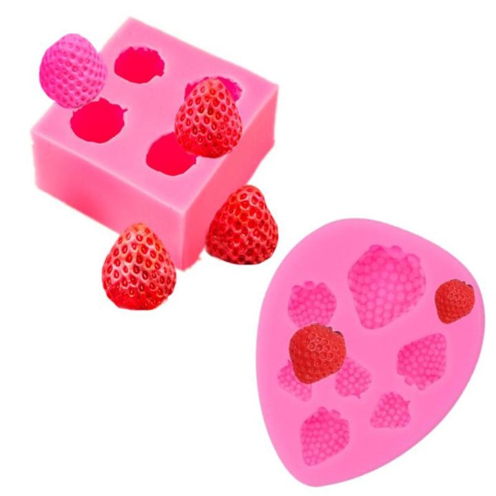 3D Mini Strawberry Silicone Fondant Molds Berries Chocolate Fondant ...