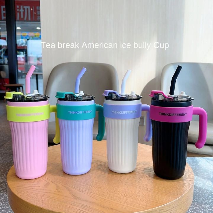 Office New Thermos Cup Stainless Steel Handle Ice Bully Cup High ...