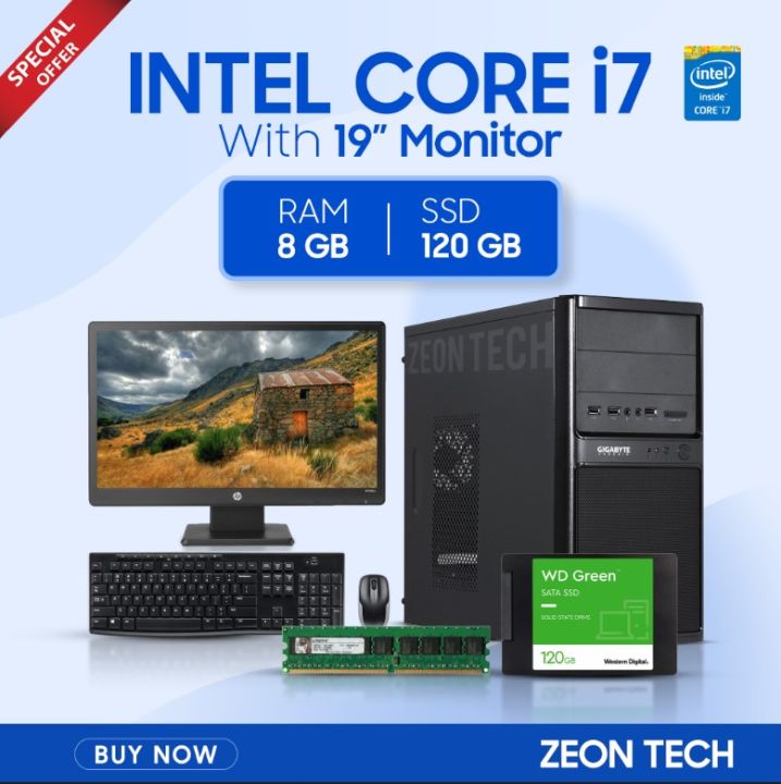 Intel Core i7 RAM 8GB SSD 120GB Graphics 2GB Gaming PC 64 Bit And ...
