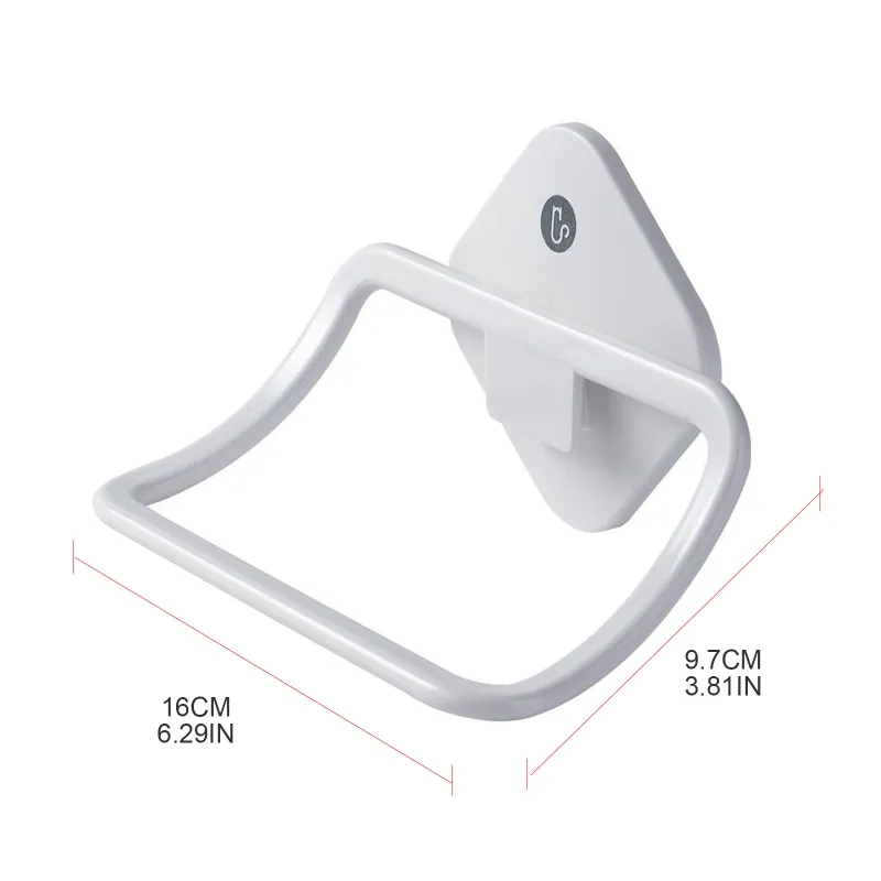 Magic Flexible Sticker Strong Suction Plastic Hand Towel Ring For ...