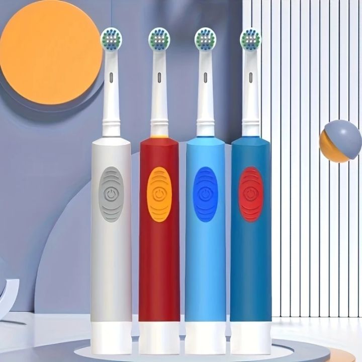 Electric Toothbrush, rotating round head, soft bristles, fully ...