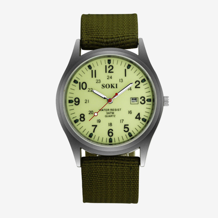 Men's Watch Simple Numbers Belt Calendar Fluorescent - Watch For Men ...