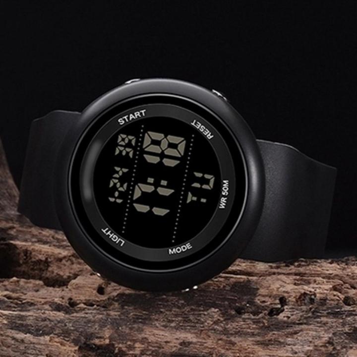 HFJF 1ADD 140 Round Fashion Men Digital Watches Casual Sports LED Black ...