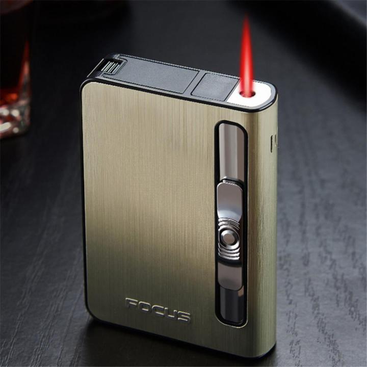Gas Lighter Inside Cigarette Box Glossy Case Cigarettes Holder ...
