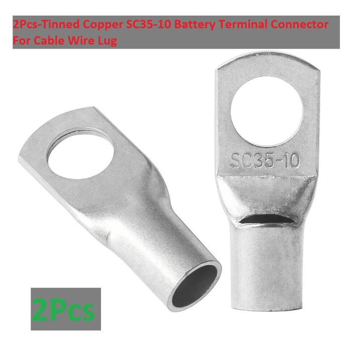 2Pcs-Tinned Copper SC35-10 Battery Terminal Connector For Cable Wire ...