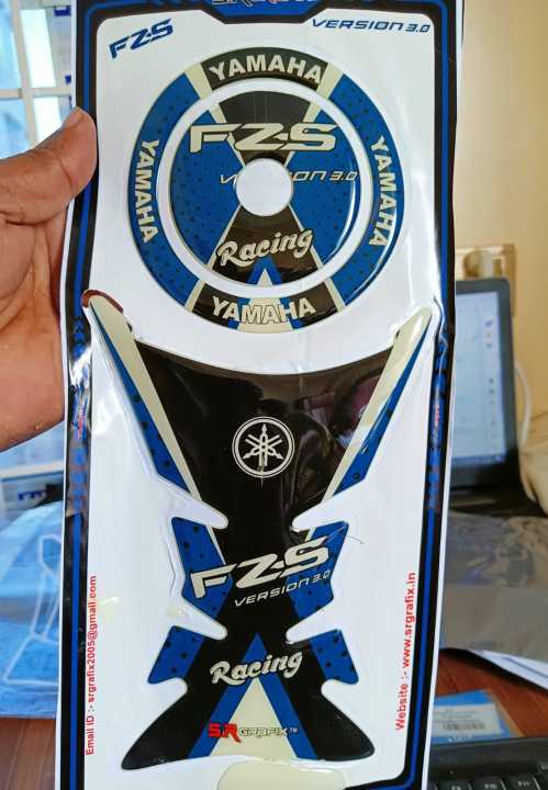 Yamaha FZ V3 Tank pad sticker for motorcycle Blue and black | Daraz.com.bd