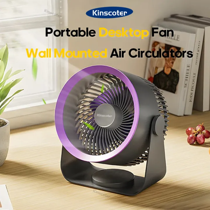 4000mAh Electric Fan Portable Cordless Air Circulator Desktop Wall ...
