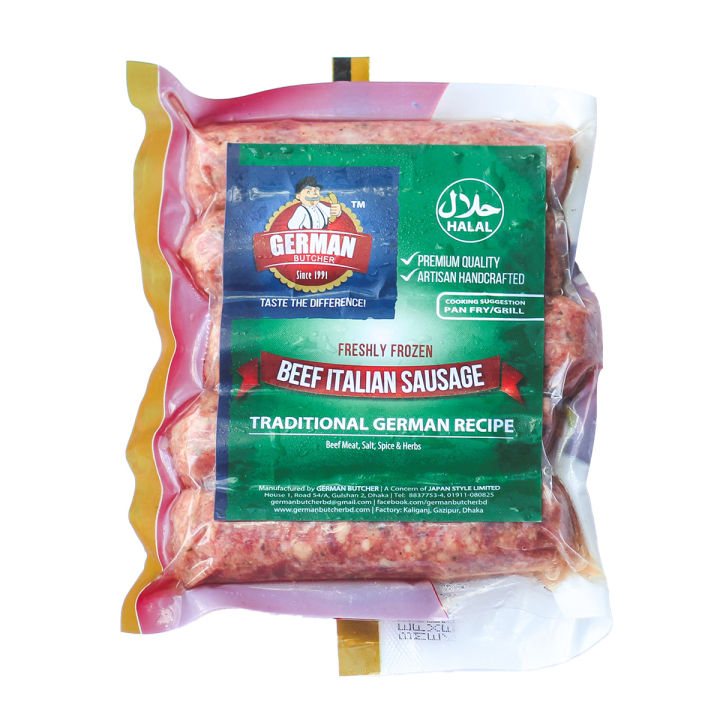German Butcher Beef Italian Sausage 2 packet 10 pcs 600gm | Daraz.com.bd