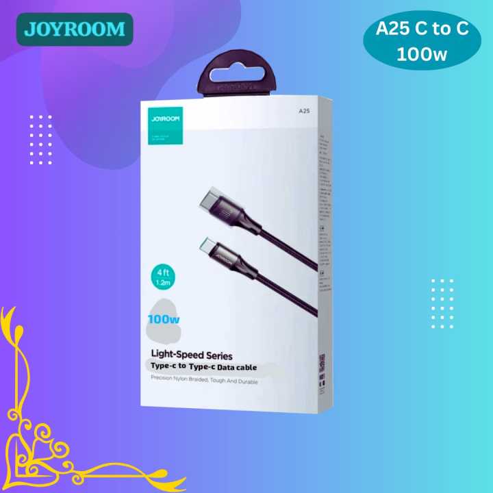 JOYROOM A25 100W Type-C to Type-C Fast Charging Data Cable | Daraz.com.bd