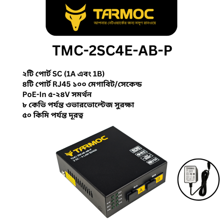 Tarmoc TMC-2SC4E-AB-P Lighting Protection Optical Fiber Transceiver ...