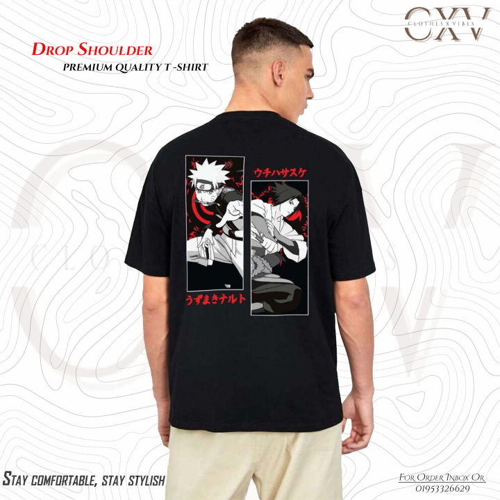 DROP SHOULDER T-SHIRT (NARUTO) | Daraz.com.bd