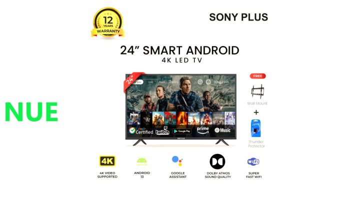 Sony Plus 24 inch Smart Android HD Ready 4K Supported LED TV with Free ...