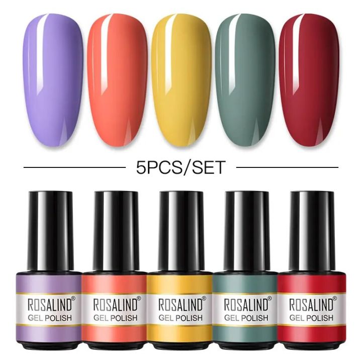 ROSALIND Nails Manicure Set Semi Permanent Base Top Coat Gel Nail ...