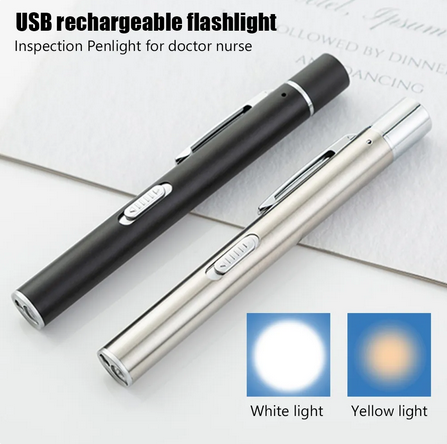 USB Rechargeable Mini Light LED Torch Lamp With Stainless Steel Clip ...