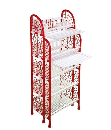 RFL Premium Kitchen Rack- 5 Step-Red | Daraz.com.bd