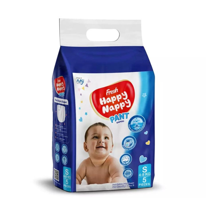 Fresh Happy Nappy Pant Diaper Mini Small 4-8 kg (2 Set) | Daraz.com.bd