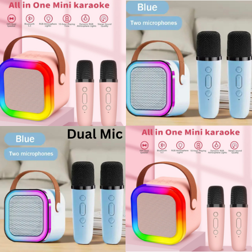 (Duel Mic) K12 Professional wireless microphone RGB Colorful Light ...