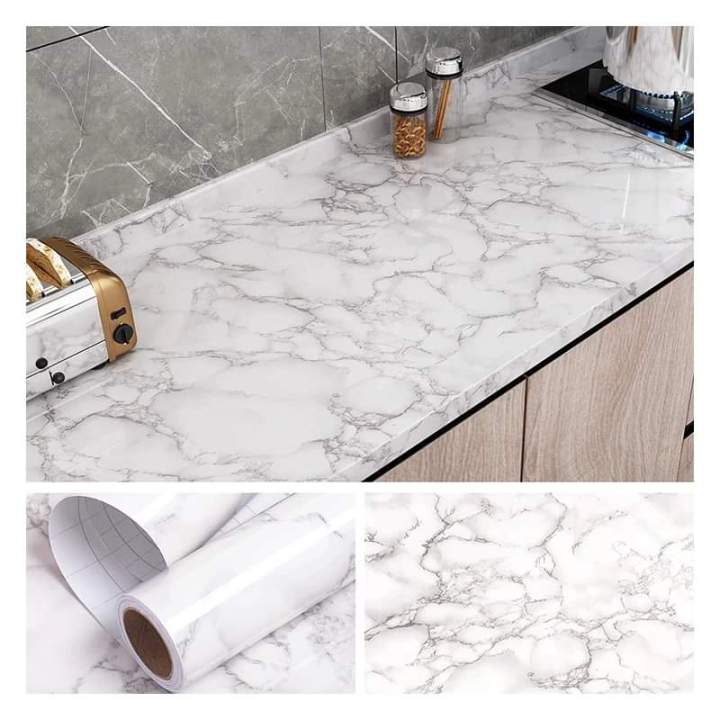 white marble patterns Self Adhesive contact sticker ( 40 sqf ) 20*2 sqf ...