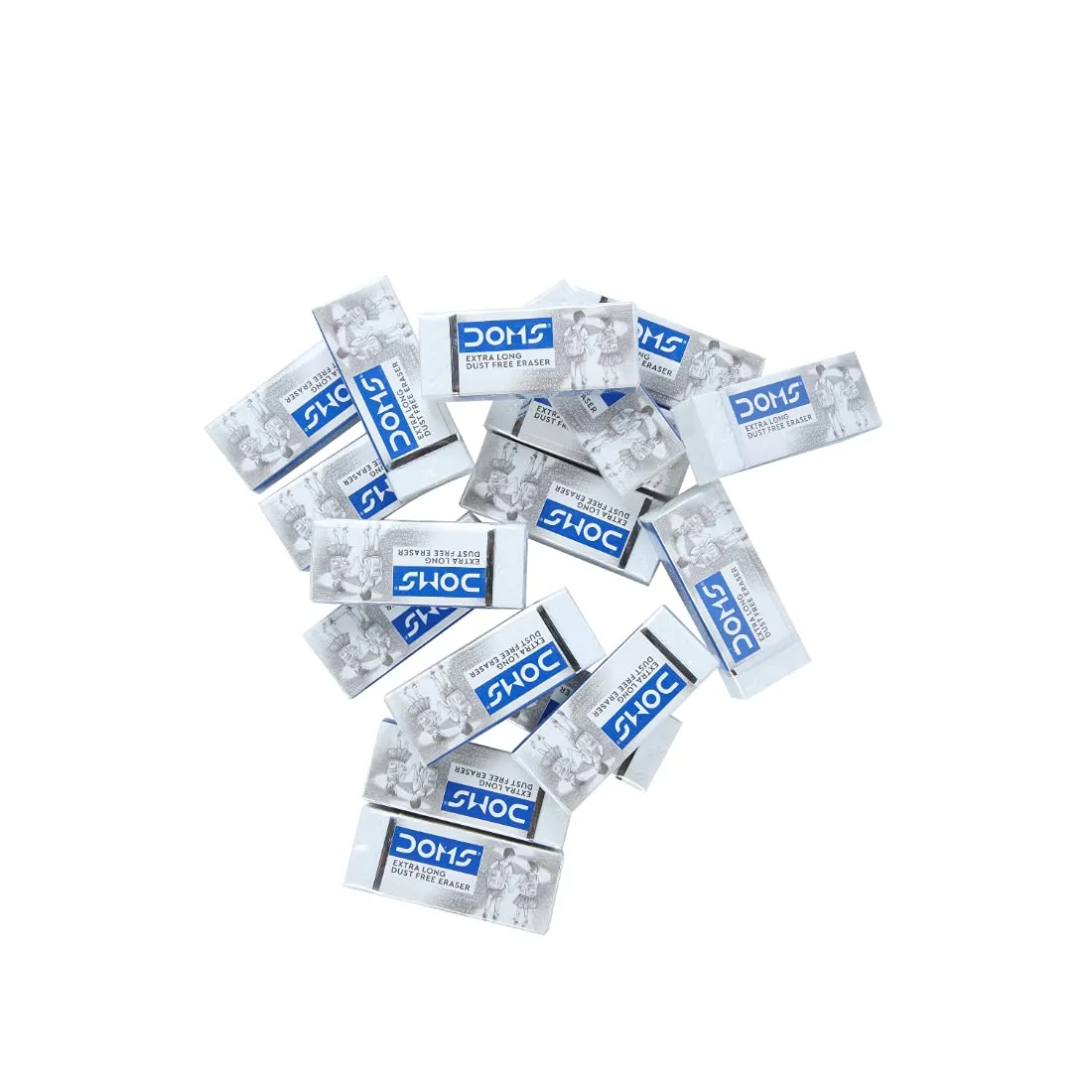 Doms Non-Toxic Dust Free Extra Long Eraser Set in Cardboard Box (Pack ...