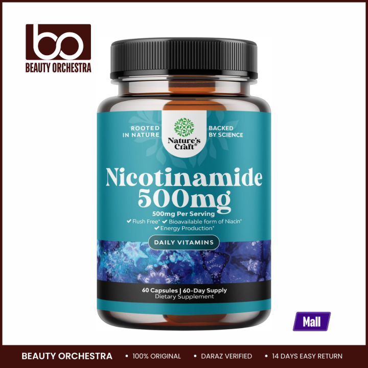 Nature's Craft Nicotinamide 500mg - 60 Capsules | Daraz.com.bd