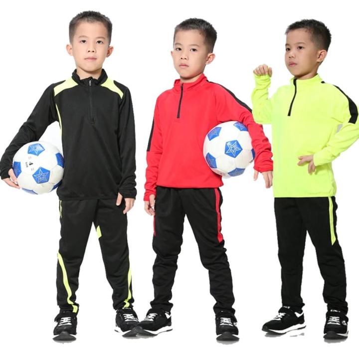 19/20 Kids Football Tracksuits Long Sleeve Blank Football Jerseys Kit ...