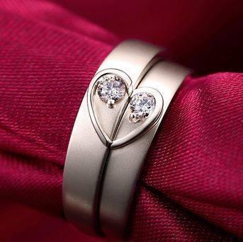 Version Zircon Royal Diamond Silver Couple Rings | Daraz.com.bd