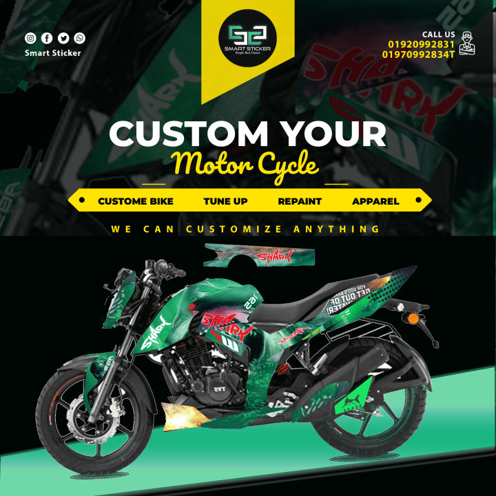 4v Sea Shark Decal sticker || Full Body sticker | Daraz.com.bd