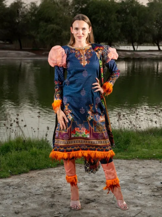 Hayaat Vol-1 Digital Print Sequence EMB. Lawn 3pcs | Daraz.com.bd