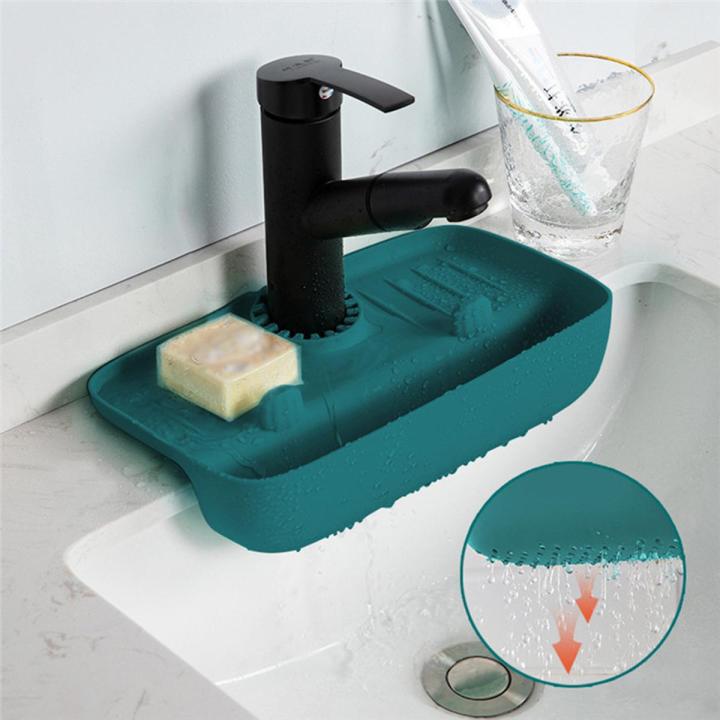 Pack of 1-TPE Faucet Pad Sink Splash Proof Drainage Rack Bathroom ...