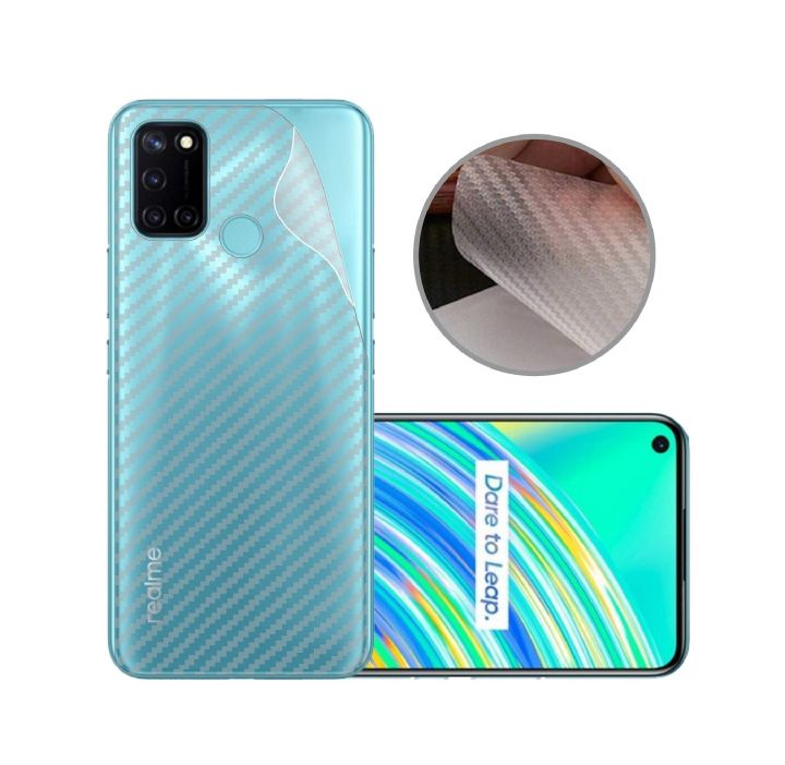Realme C17 Back Screen Protective Film Carbon Fiber Skin Transparent ...