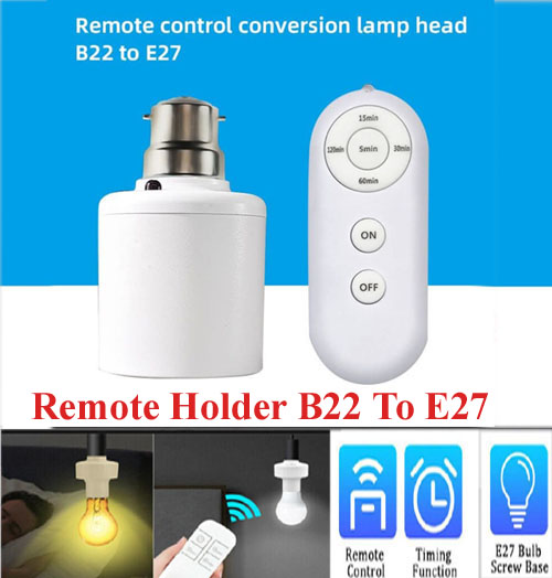 Remote Control Lamp Holder Light Multiple Controls E27 / B22 Wireless ...