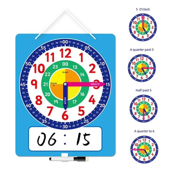 2023NEWMontessori Magnetic Clock Board Teaching Aids 24-Hour Clock ...