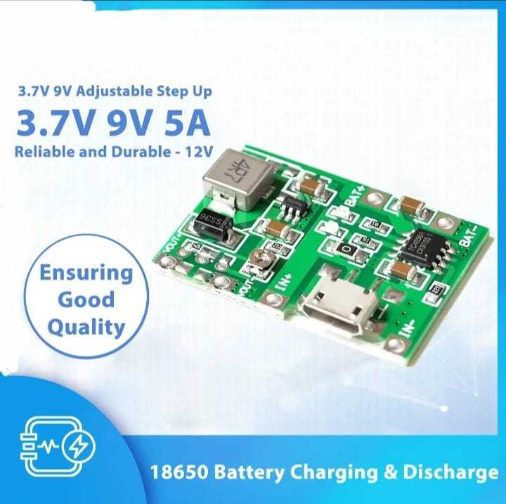 TC4056A Mini UPS Circuit Lithium Battery Charger Type C 3.7V to 9V 12V ...