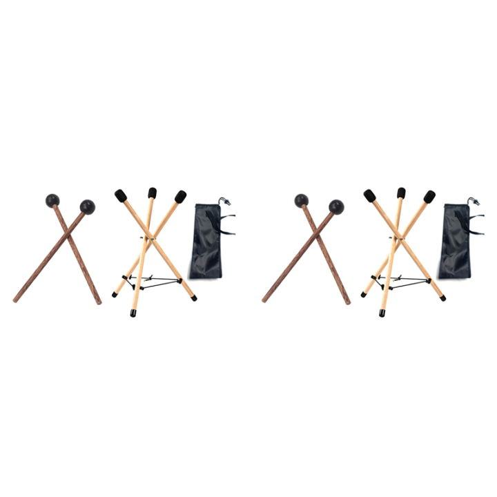 2X Drum Stand Handpan Stand Soild Wood Snare Stand Tripod Structure ...