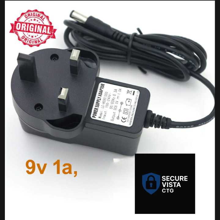 9v 1Ah Dc Power Adapter Charger 3 Pin Plug 9 Volt 600 mAh | Daraz.com.bd