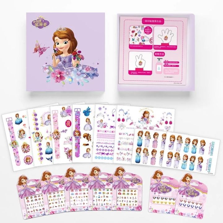 【Lejia】Disney Frozen Anna Elsa Sofia Tattoo Nail Sticker Cartoon ...