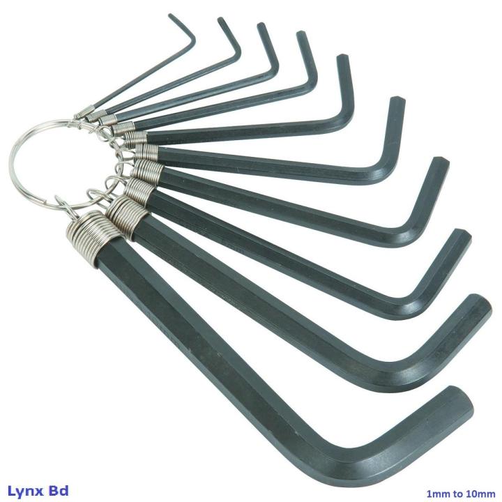 1mm to 10mm Key 10 Pcs Metric Combination Hex Key Allen Wrench Set Hand ...