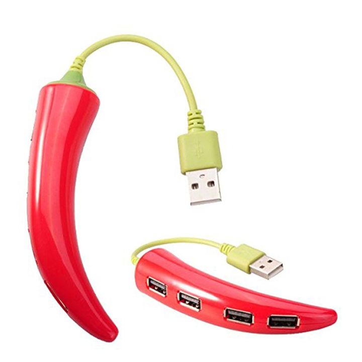 Chili Pepper Style High Speed USB 2.0 4-Port HUB - Red | Daraz.com.bd