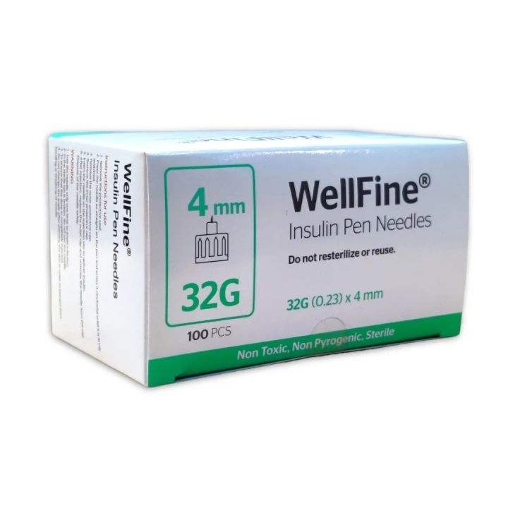 WellFine Insulin Pen Needle 4mm (32G) - 100 pcs 100% Authintic | Daraz ...