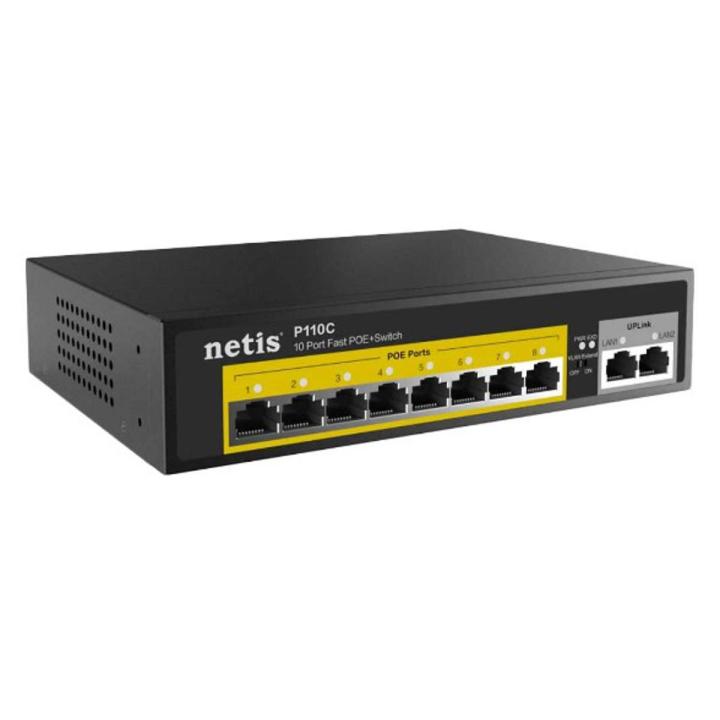 Netis P110C 10-Port (8PoE+2RJ45) Standard POE Switch | Daraz.com.bd