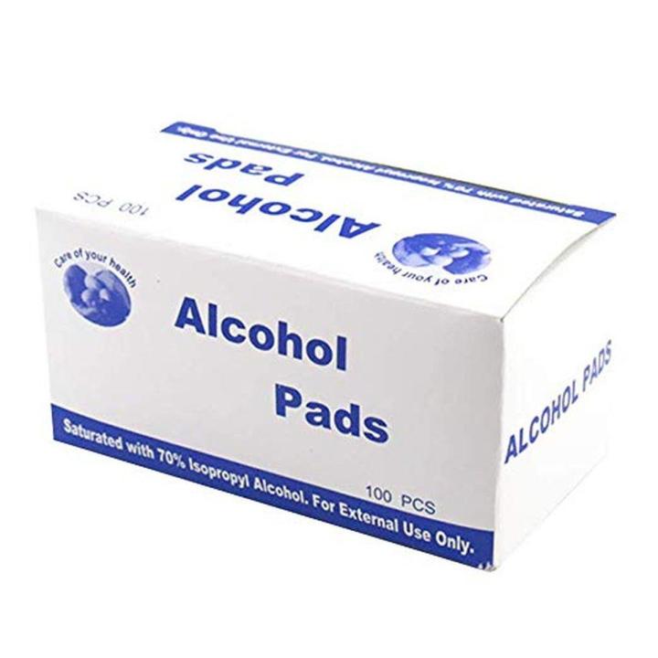 Alcohol Pad 100 Pcs per Box Sterile Non-Lubricated Single Use Alcohol Wipes for Medical Use ...