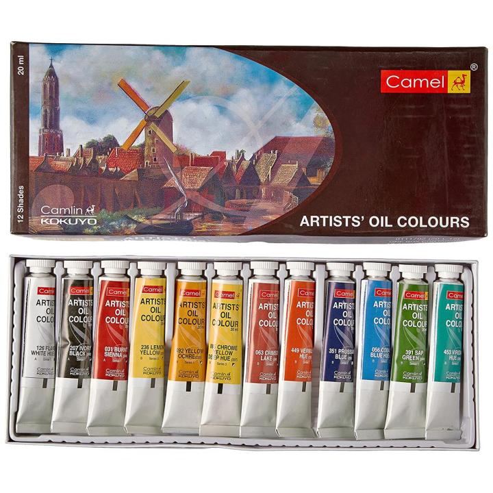 Camel Artist Oil Paint 12 Color Tubes 20Ml Box For Professional Artist ...