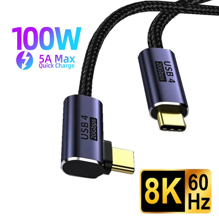 USB4 Cable USB-C Thunderbolt 4 3 with TB 8K 60Hz Video 20bps 20V 5A PD 100W Fast Charging for ...