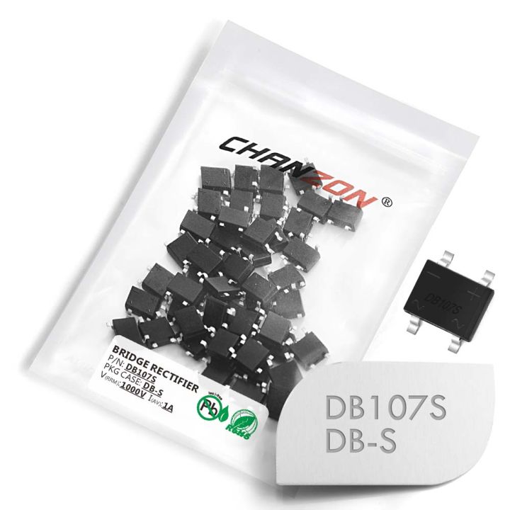 50 Pcs DB107S SMD Bridge Rectifier Diode 1A 1000V DB-S (SOP-4) Single Phase 1 Amp 1000 Volt ...