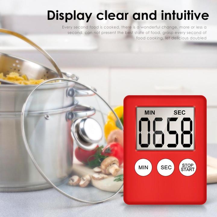 Super Thin LCD Digital Screen Kitchen Timer Square Cooking Count Up ...