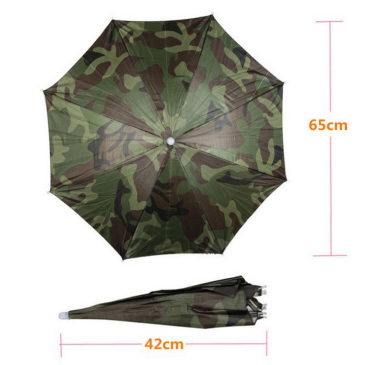 Adjustable head wear parasol Foldable Sunscreen Shade Umbrella Hats ...