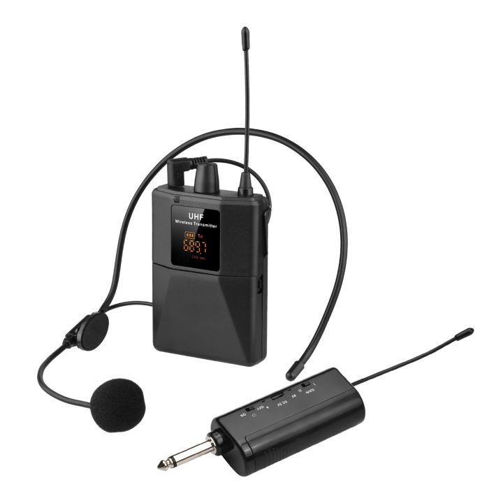 UHF Wireless Microphone Headset with Transmitter and Receiver, LED ...