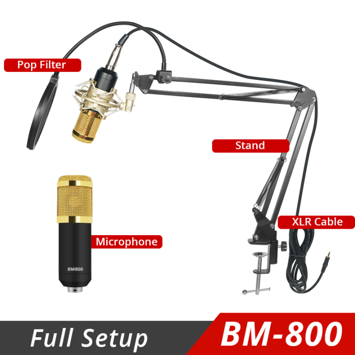 Microphone BM-800 Professional Condenser Microphone For Recording ...