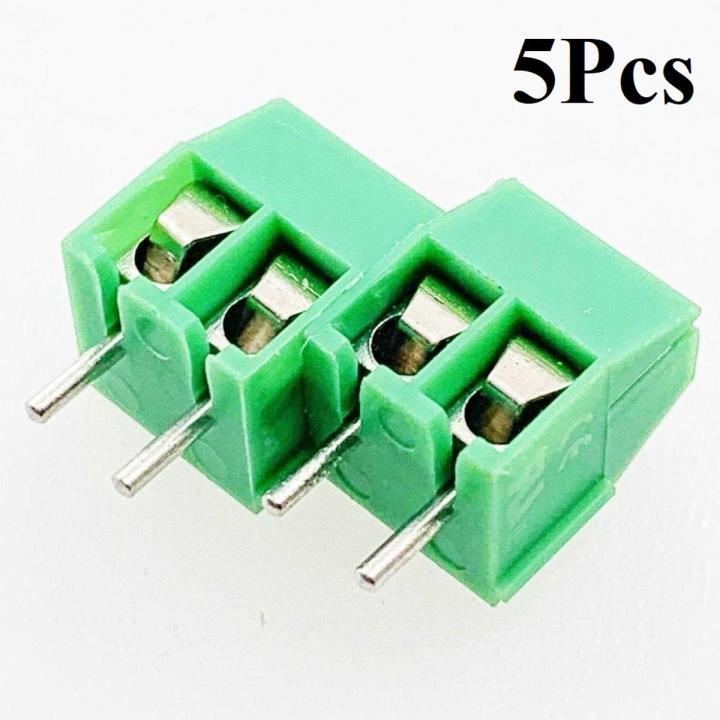 5Pcs- 2Pin GREEN Color KF301-2P 2 Pin Leads PCB Mount Straight Screws Terminal Block Connector 5 ...